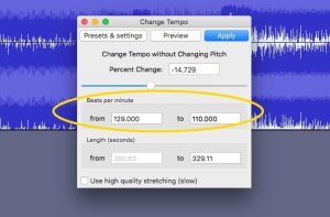 How to change Tempo in Audacity (speed / BPM) [Different cases]