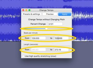 How to change Tempo in Audacity (speed / BPM) [Different cases]